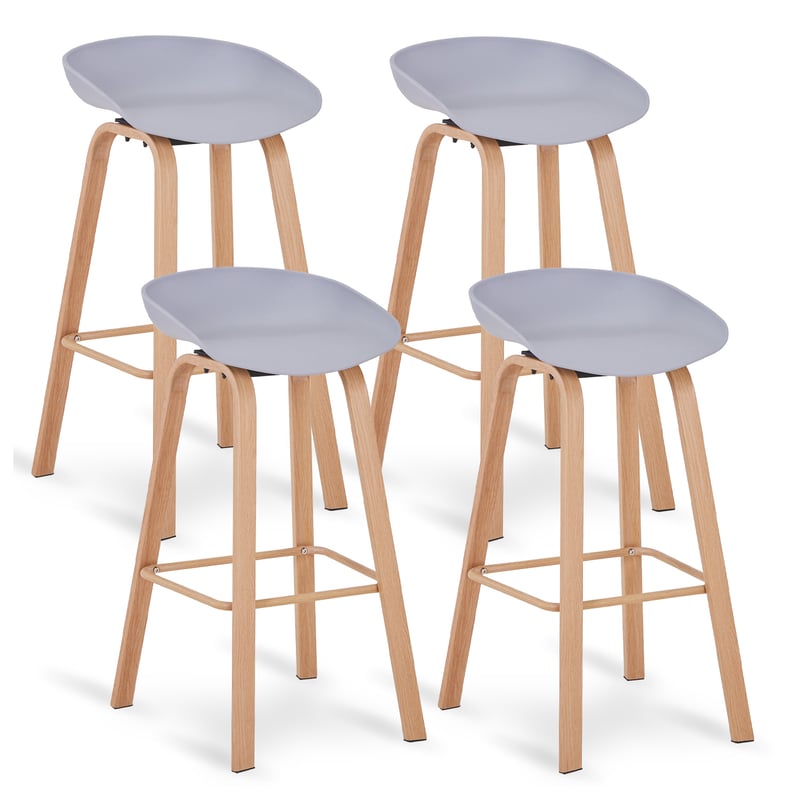NOVAHUS Pack 4 Pisos de Bar Estilo Nórdico Gris | falabella.com