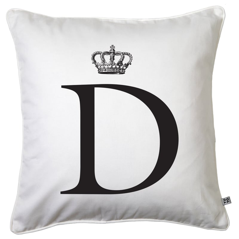 TUYO PRINT Cojín letras corona blanco D - 45x45 | falabella.com