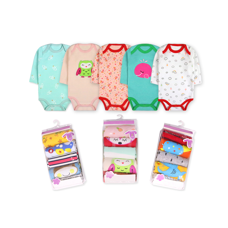 SUPER BABY Body Manga Larga bebes Set 5 Piezas De Algodon Niña ...