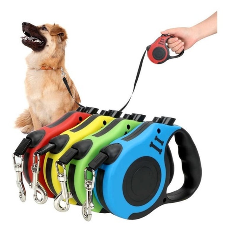 GENERICO Correa Retractil Extensible Perro Mascota Color Rojo 3 Mts ...