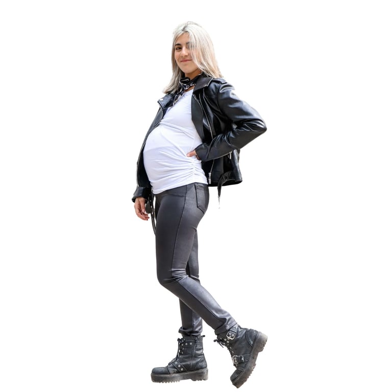 MITIMA Pantalón Maternal Eco Cuero Negro | falabella.com
