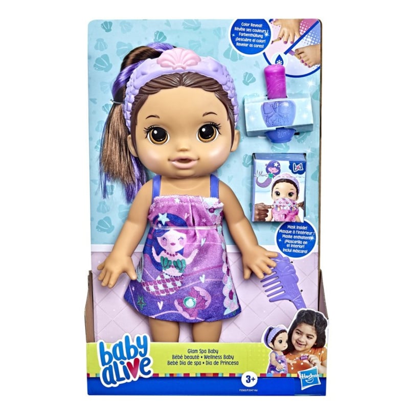 BABY ALIVE MUÑECA BABY ALIVE BEBE DÍA DE SPA CASTAÑA | falabella.com