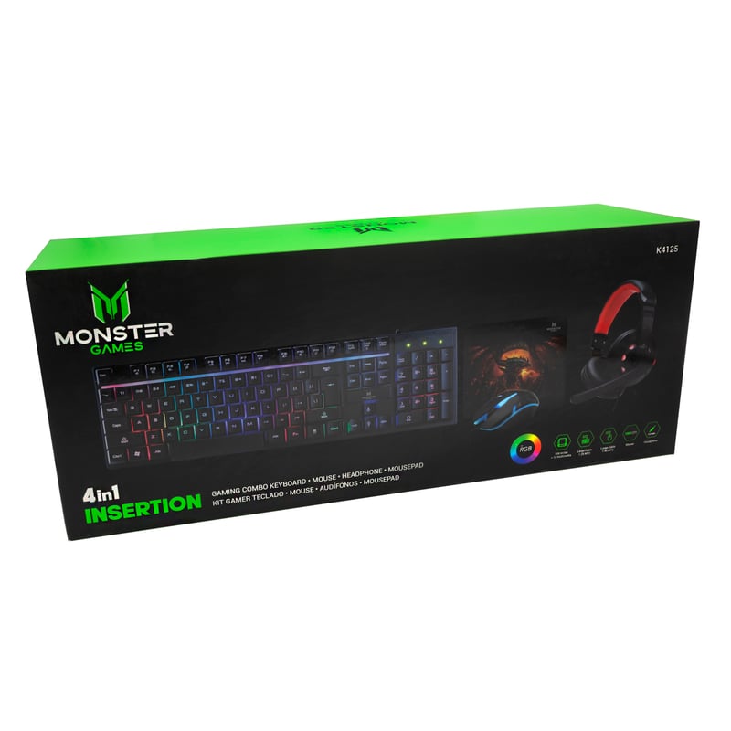 MONSTER Kit Gamer Monster Crew Insertion 4 En 1 K4125 MONSTER ...