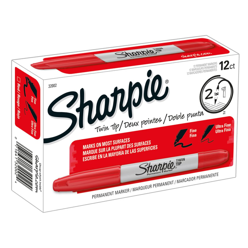 SHARPIE Marcadores Sharpie Doble Punta Rojo 12 Unidades | falabella.com