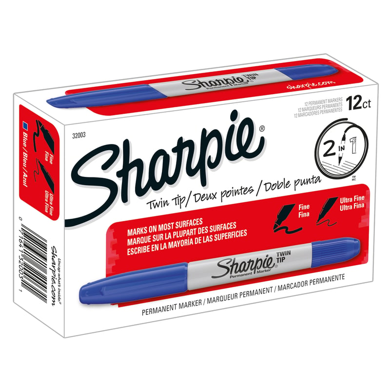 SHARPIE Marcadores Sharpie Doble Punta Azul 12 Unidades | falabella.com