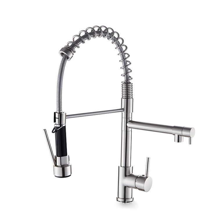 GENERICO Llave Grifería Lavaplatos Doble Cuello Cisne Flexible Tap01 ...