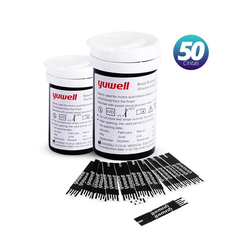 TOPMEDIC Cintas Tiras Reactivas Glucómetro Yuwell 582 x 50 Unidades ...