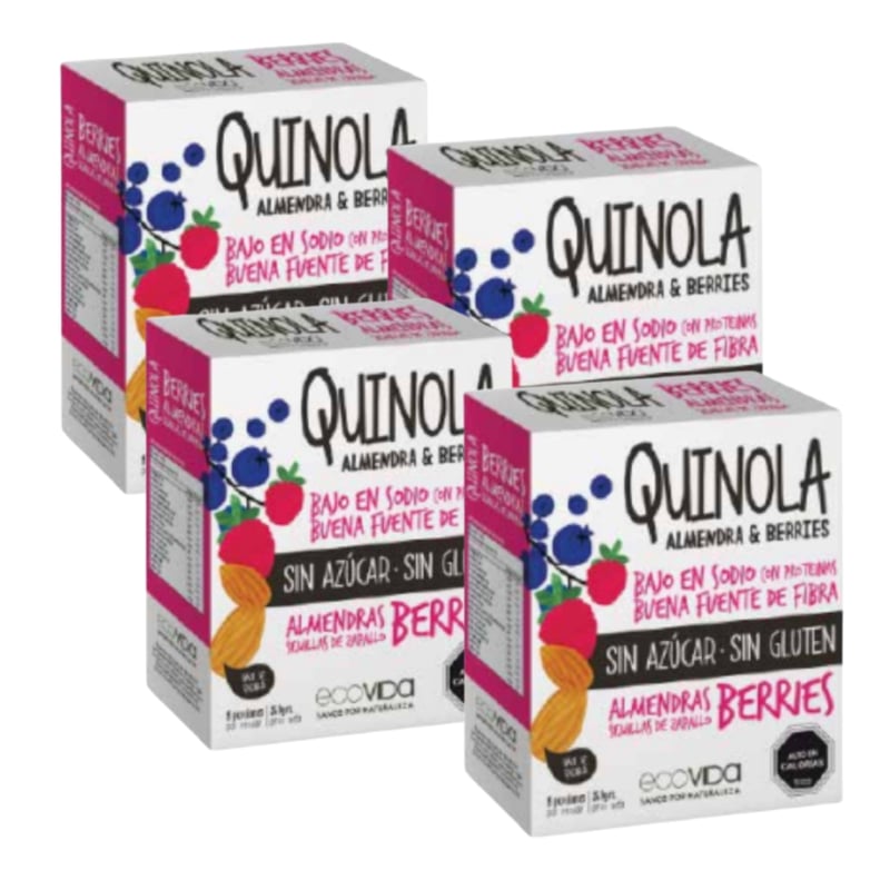 ECOVIDA PACK X 32 BARRA QUINOLA BERRIES ALMENDRAS SIN GLUTEN VEGANO ...