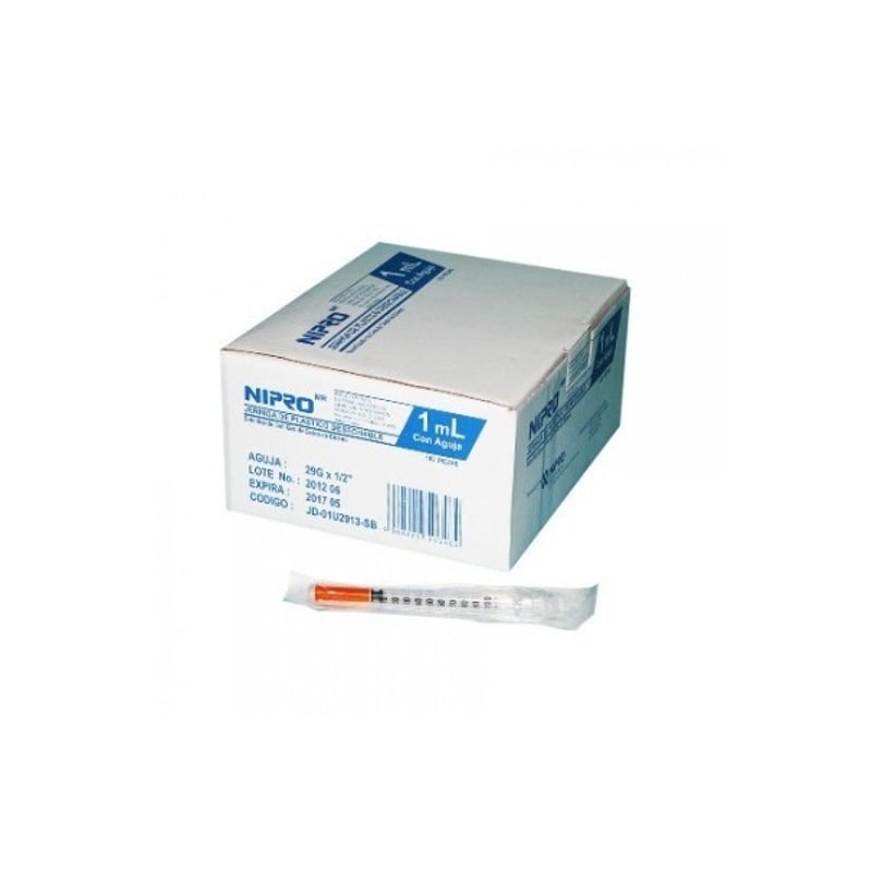 NIPRO Jeringa Insulina Con Aguja 1ml 30g X 1/2 Caja 100 Un | falabella.com