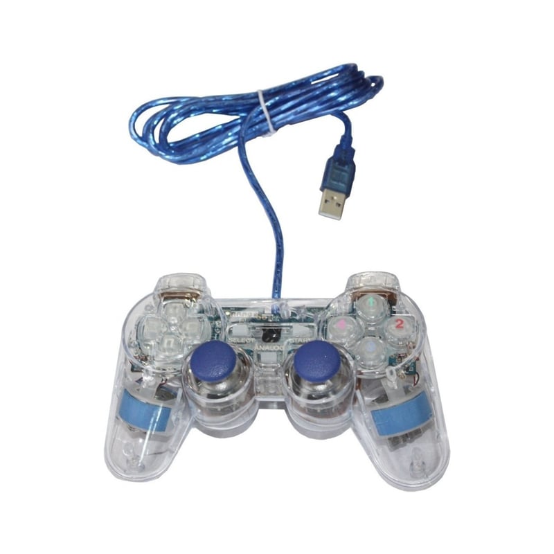 GENERICO Joystick Control Mando Usb Transparente 12 Boton Pc Consolas ...