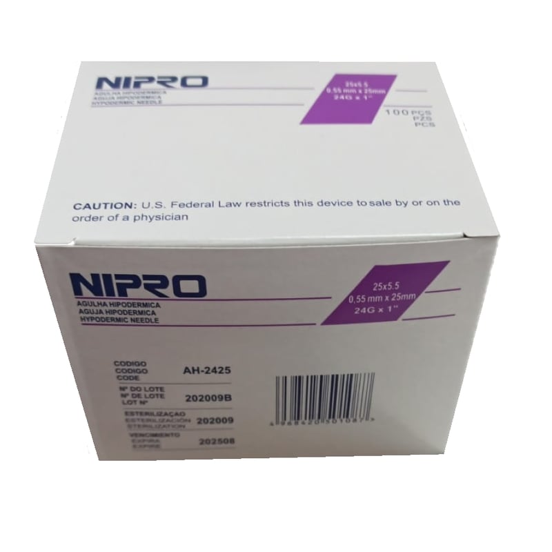 NIPRO Aguja Hipodérmica Nipro 24g X 1 Caja 100 Un | falabella.com
