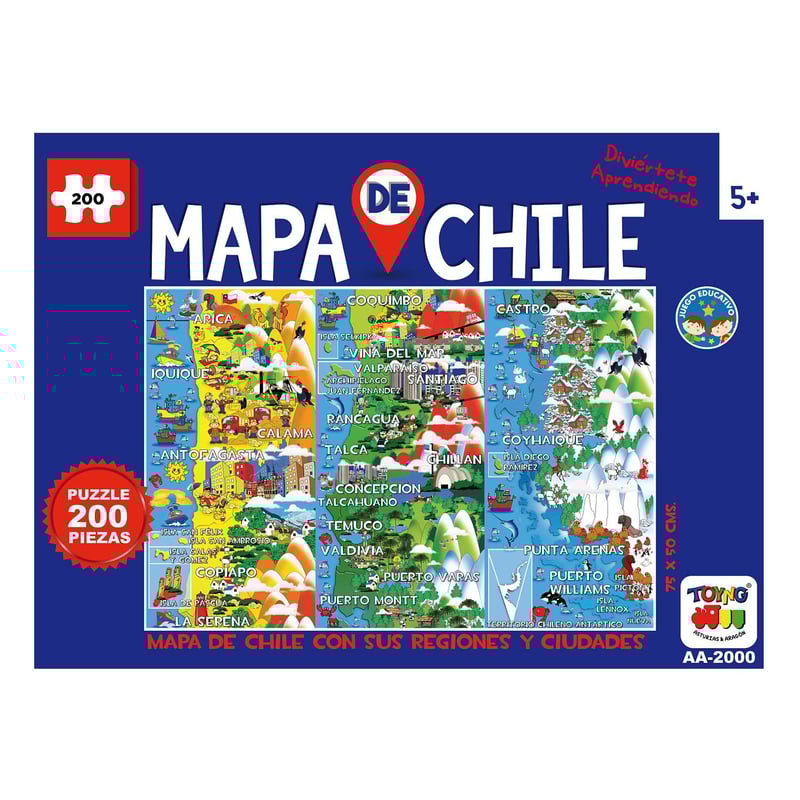 TOYNG PUZZLE 200 PIEZAS MAPA DE CHILE | falabella.com