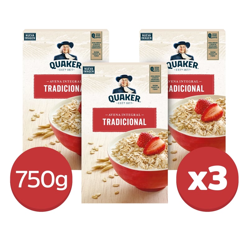 QUAKER AVENA TRADICIONAL 3X750G | falabella.com