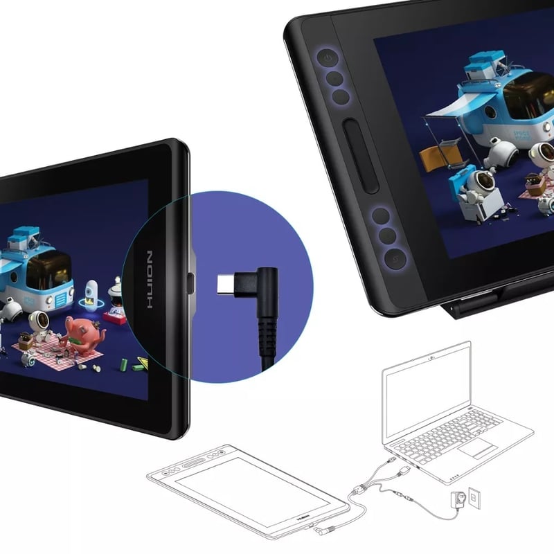 HUION Tableta Digitalizadora Gráfica Huion KAMVAS Pro 12 Negra ...