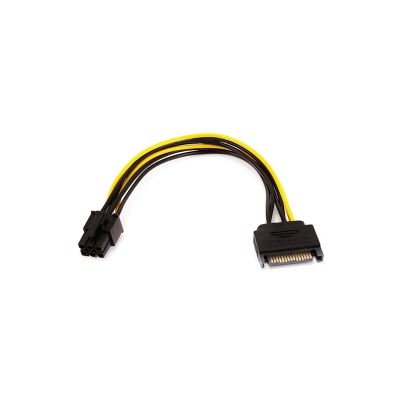 GENERICO Cable Adaptador Corriente Poder Sata 15 Pin Pci-e 6 Pin ...