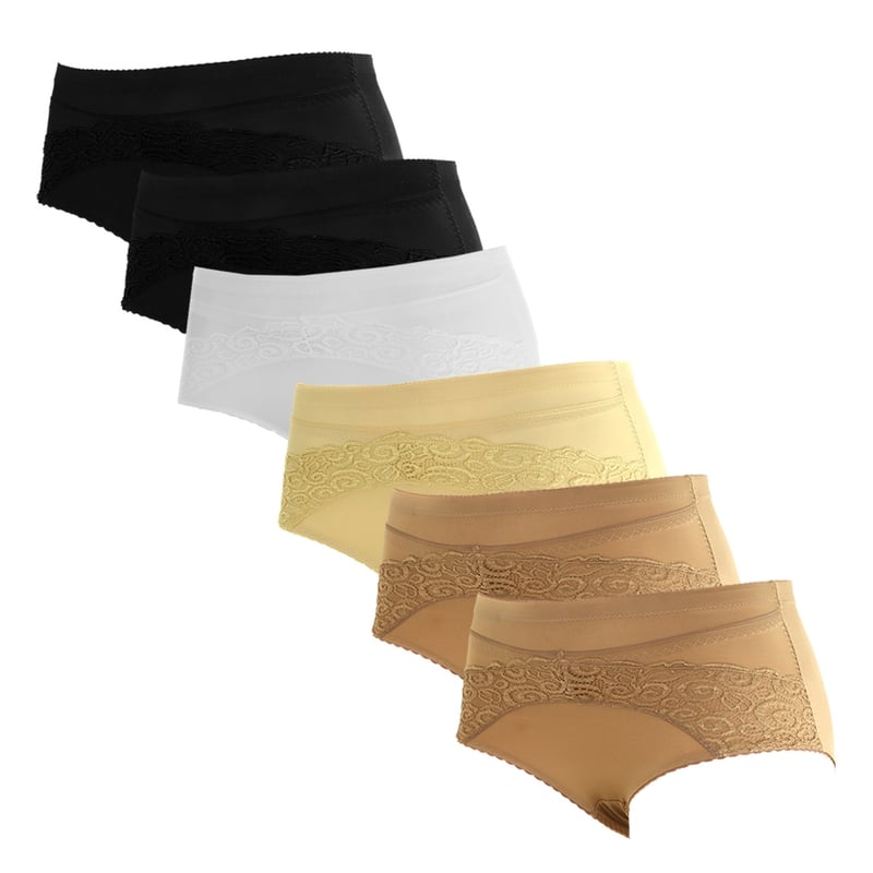 GIOVACCHINO Pack de 6 Calzon Faja Tiro Alto con Encaje. | falabella.com