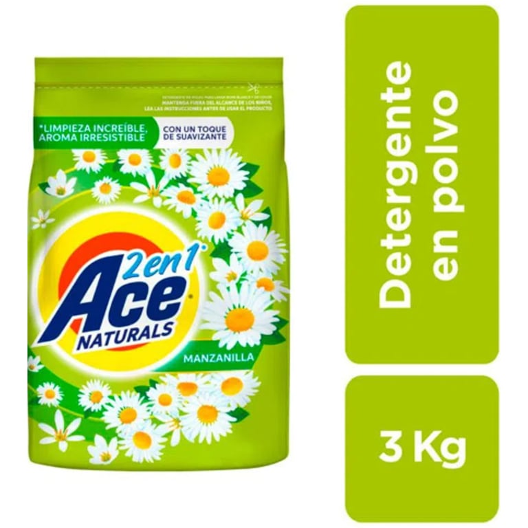 ACE Detergente en Polvo Ace Naturals Manzanilla 3 kg | falabella.com