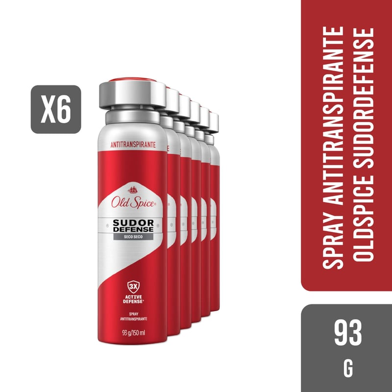 OLD SPICE Pack 6 Spray Antitranspirante Old Spice Sudor Defense 93g ...