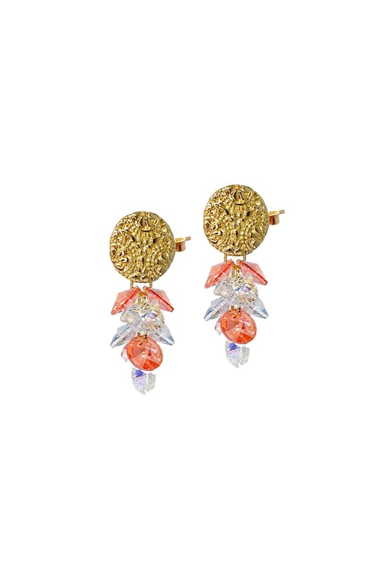 JOYAS MONTERO Aros Gretha Gold Cristal Rose Peach | falabella.com