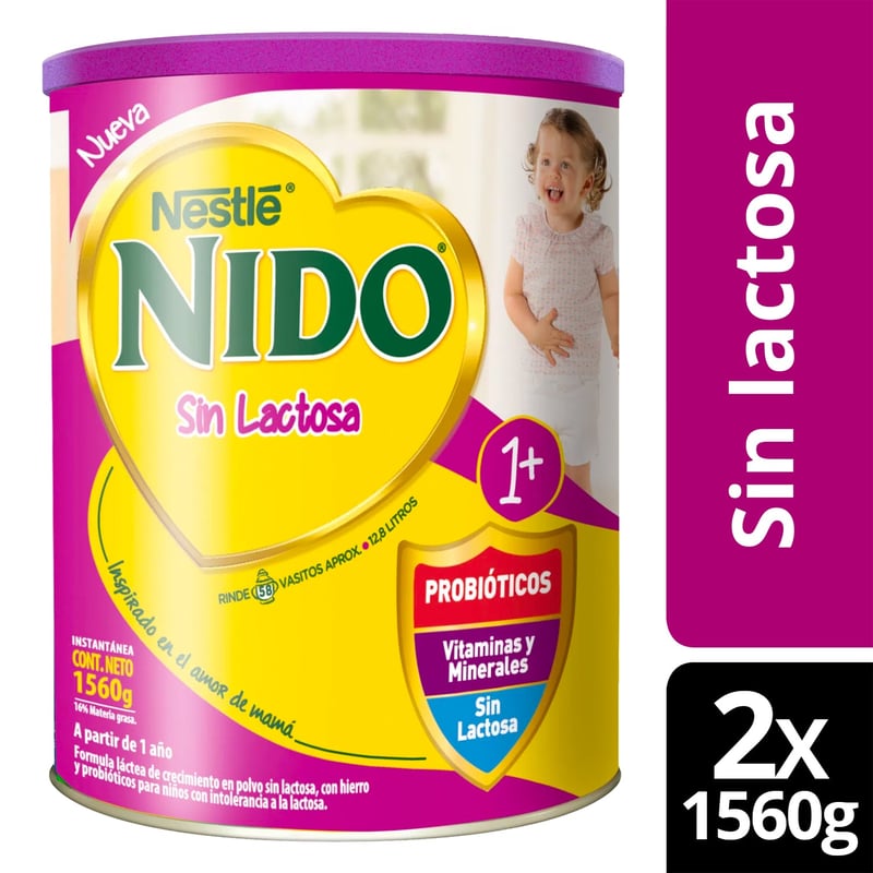 NESTLE Fórmula Láctea NIDO® 1 Sin Lactosa 1560g X2 Uds | falabella.com