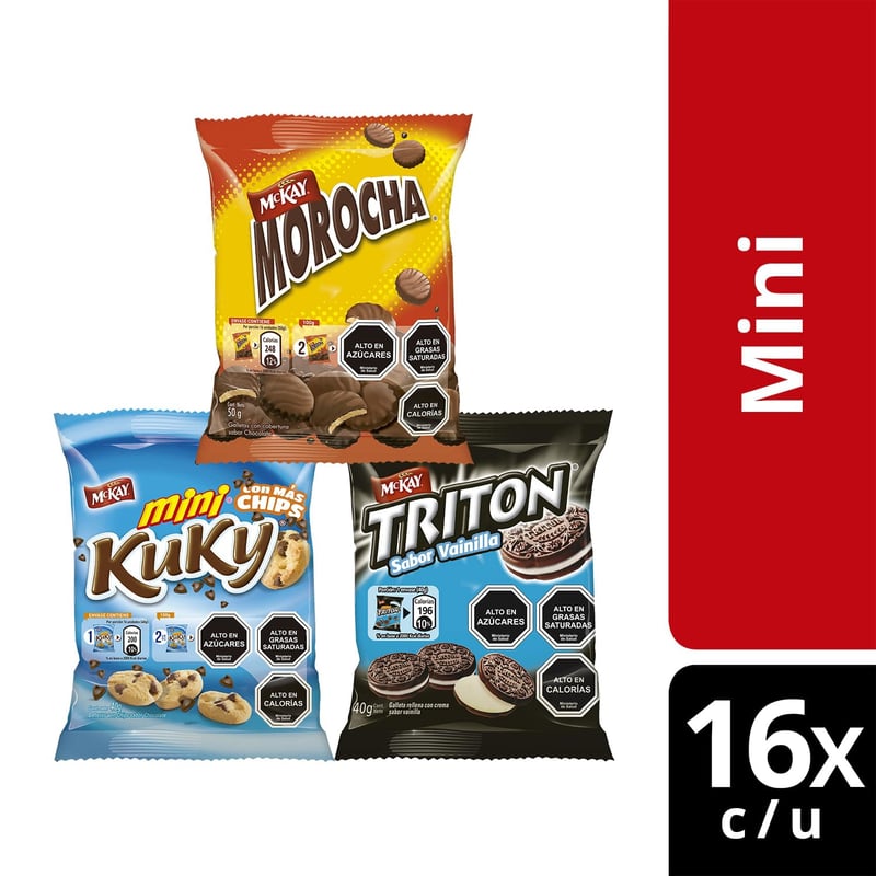NESTLE Galletas Nestlé® Mckay® Mini Morocha, Triton & Kuky Pack X48 ...