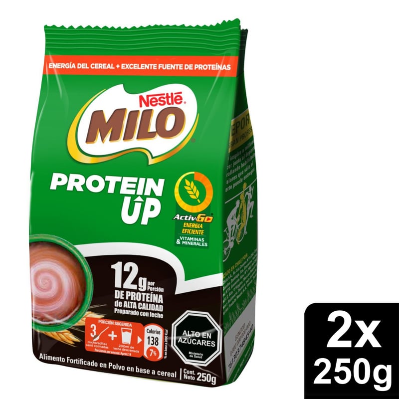 NESTLE Saborizante Para Leche Milo® Protein Up Activ-go® 250g X2 ...