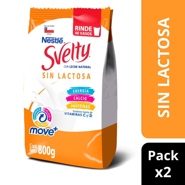 SVELTY Leche En Polvo Svelty® Descremada Sin Lactosa Bolsa 800g X2 ...