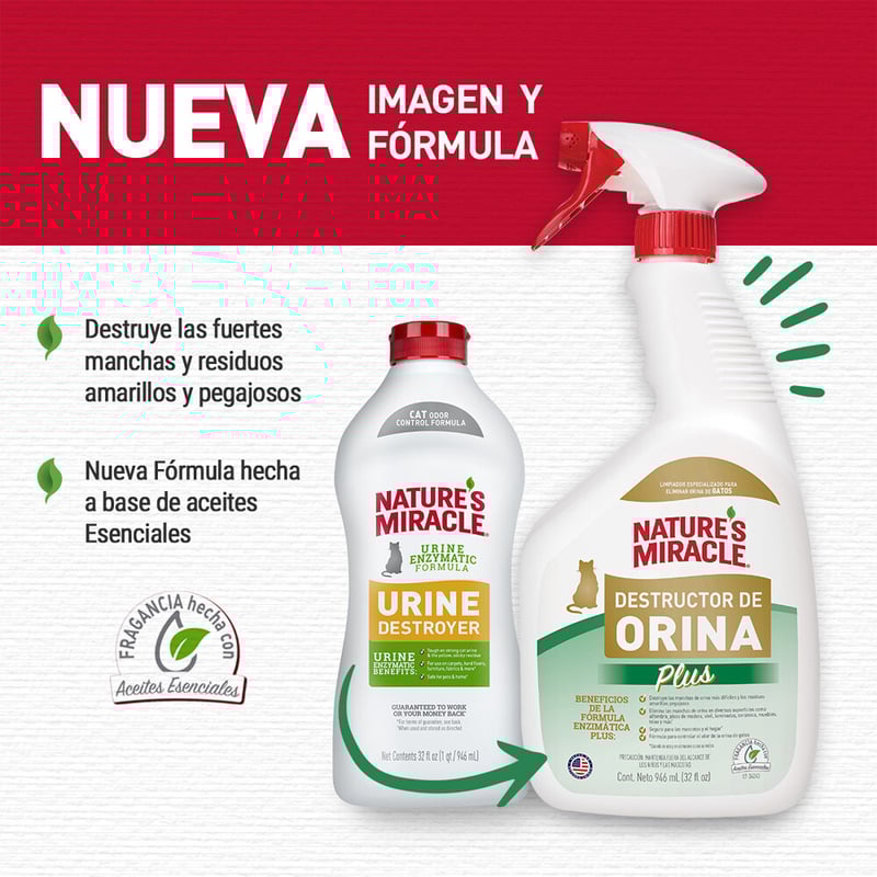 Destructor de Orina Natures Miracle para Gato 946 ML. NATURE'S MIRACLE | Linio Chile