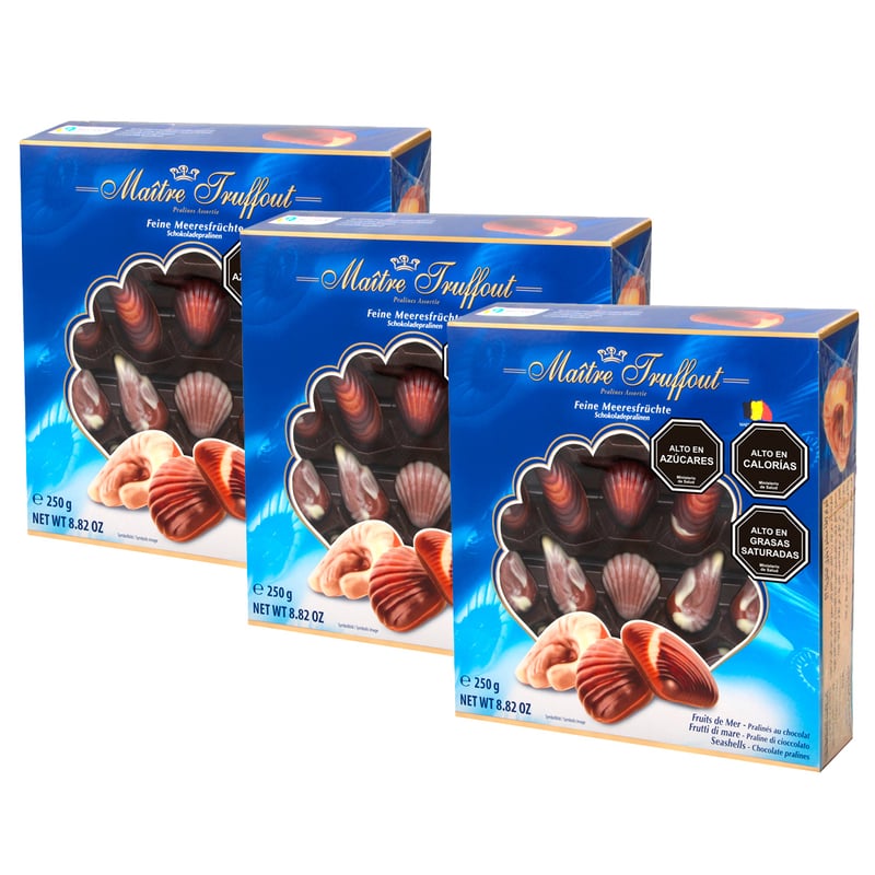 MAITRE TRUFFOUT Pack 3 Chocolate Bombón Fruto del mar azul 250gr | falabella.com