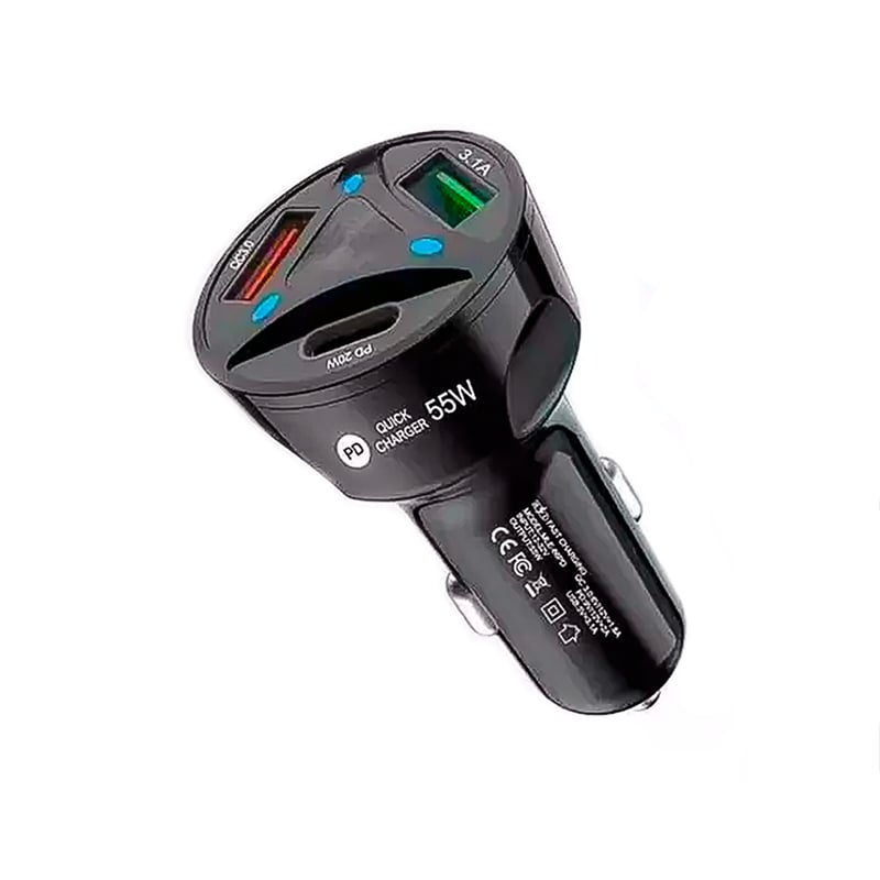 GENERICO Cargador Rapido Para auto Doble USB Y Tipo C QC 3.0 | falabella.com