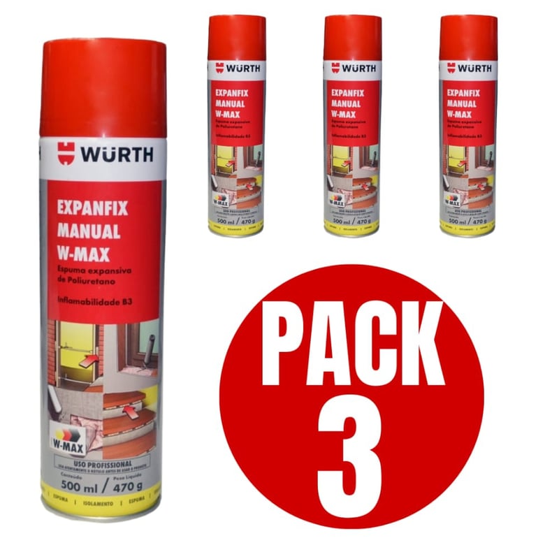 WURTH Espuma Expansiva 500ml Wurth Pack 3 Unidades | falabella.com