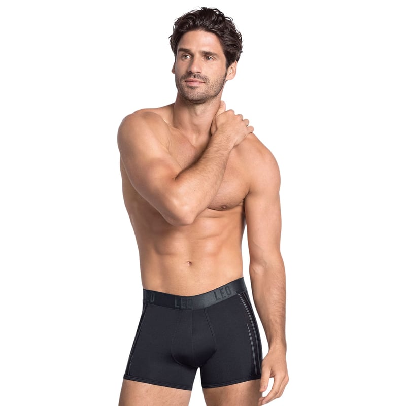 LEO Ropa Interior Masculina 033127 Boxer Corto Negro | falabella.com