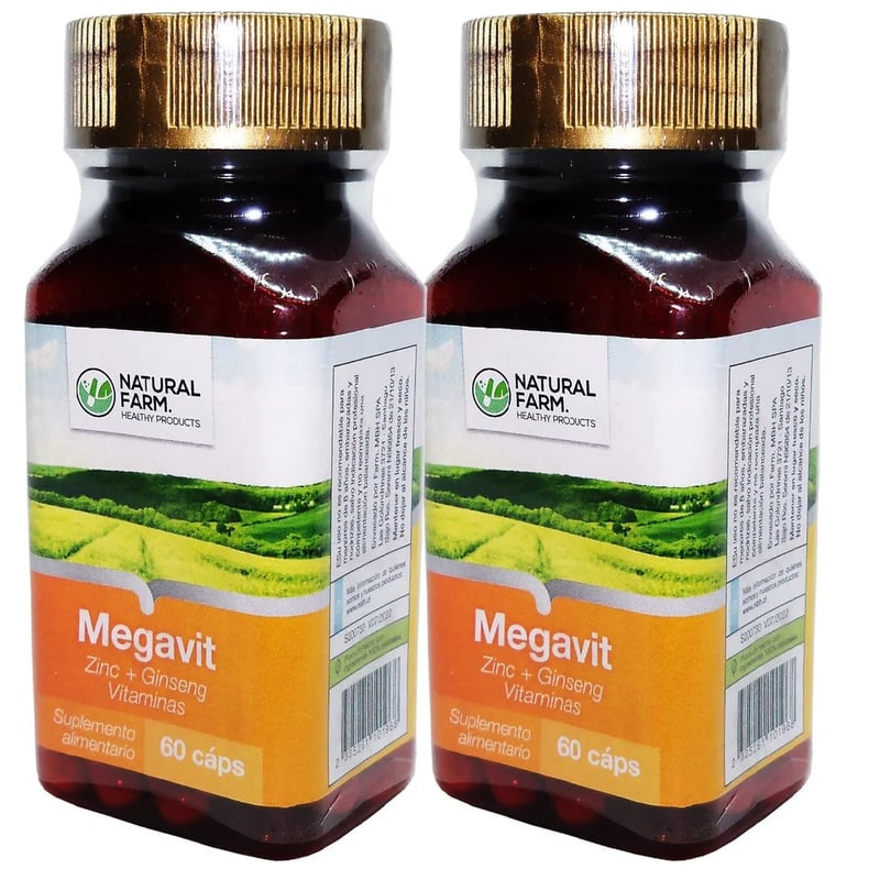 NATURAL FARM Pack 2 Megavit Nf Multi Vitaminico 2x60 Capsulas ...
