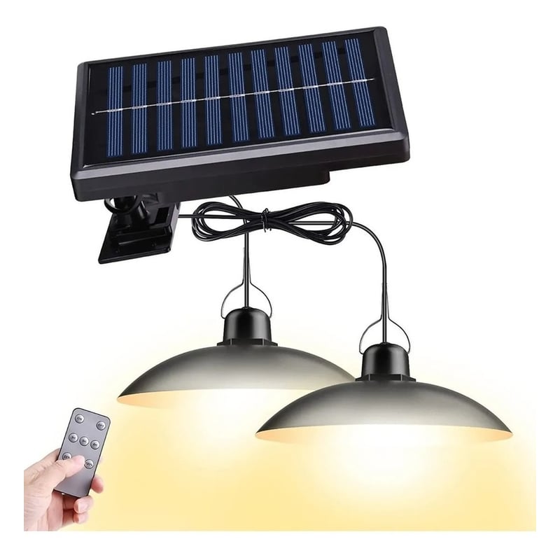 2 Lamparas Led Solar Colgante 120º C/ Control 90lm/w | Sodimac Chile