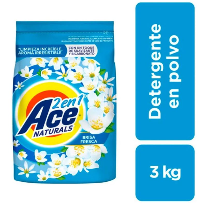 ACE Detergente en Polvo Ace Naturals Brisa Fresca 3kg | falabella.com
