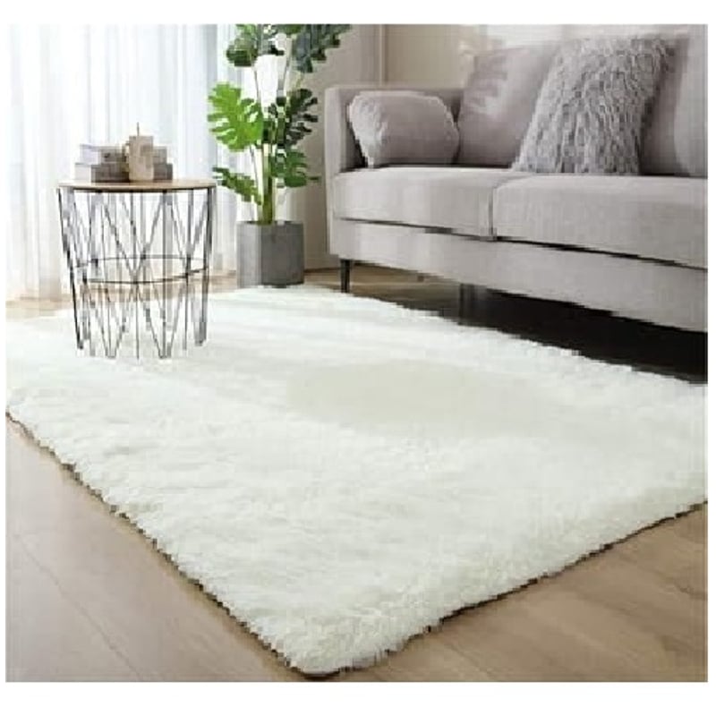 Alfombra peluda tipo Shaggy 180cm x 200cm Blanco | Sodimac - Falabella
