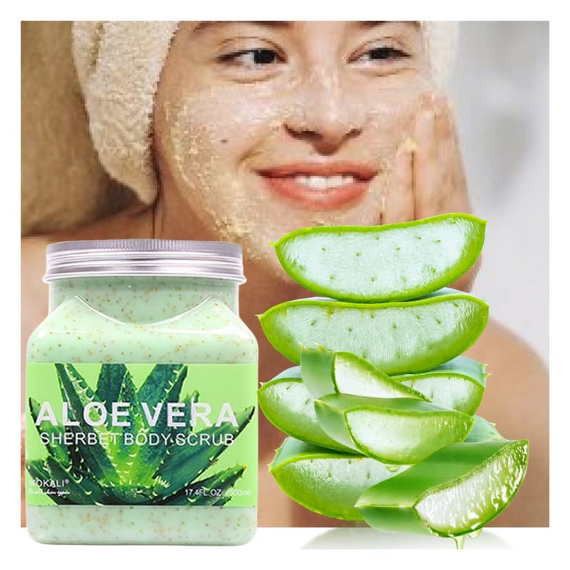 WOKALI Exfoliante corporal con cristales de SAL y aroma ALOE VERA BODY ...