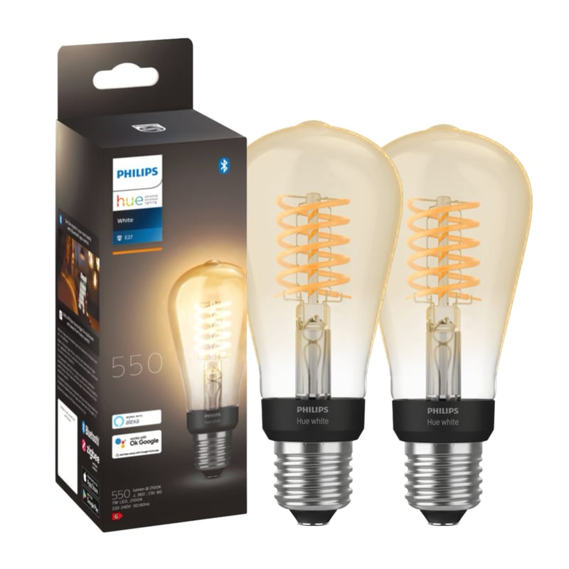PHILIPS HUE Set 2 Philips Hue Filamento Vintage Luz Ambar Zigbee S64 BT ...
