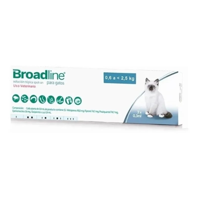 BOEHRINGER INGELHEIM Pipeta Antiparasitario Broadline Gato 0,6 A 2,5 kg ...