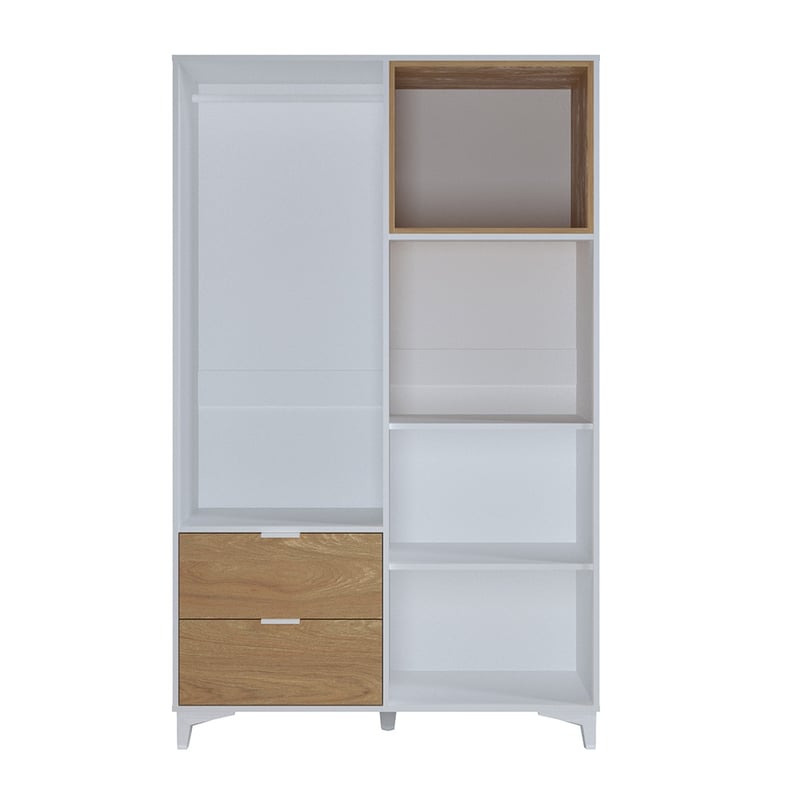 Closet 4 Puertas 2 Cajones 110 x 180 x 47cm. Color Blanco / Madera ...