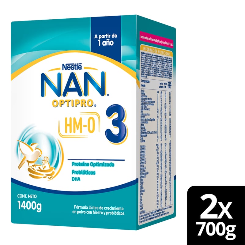 NESTLE Fórmula infantil NAN® 3 Optipro Multipack 2x700g | falabella.com