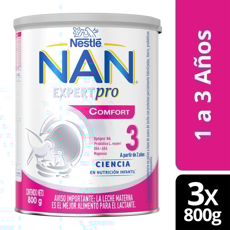 NAN Fórmula Infantil NAN Comfort 3 800g X3 Tarros | falabella.com