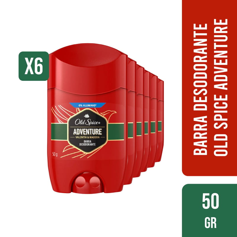 OLD SPICE Pack 6 Barra Desodorante Old Spice Adventure 50g | falabella.com