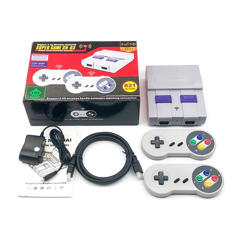 OEM Consola de videojuegos retro portátil hd hdmi nes sfc con 821 ...