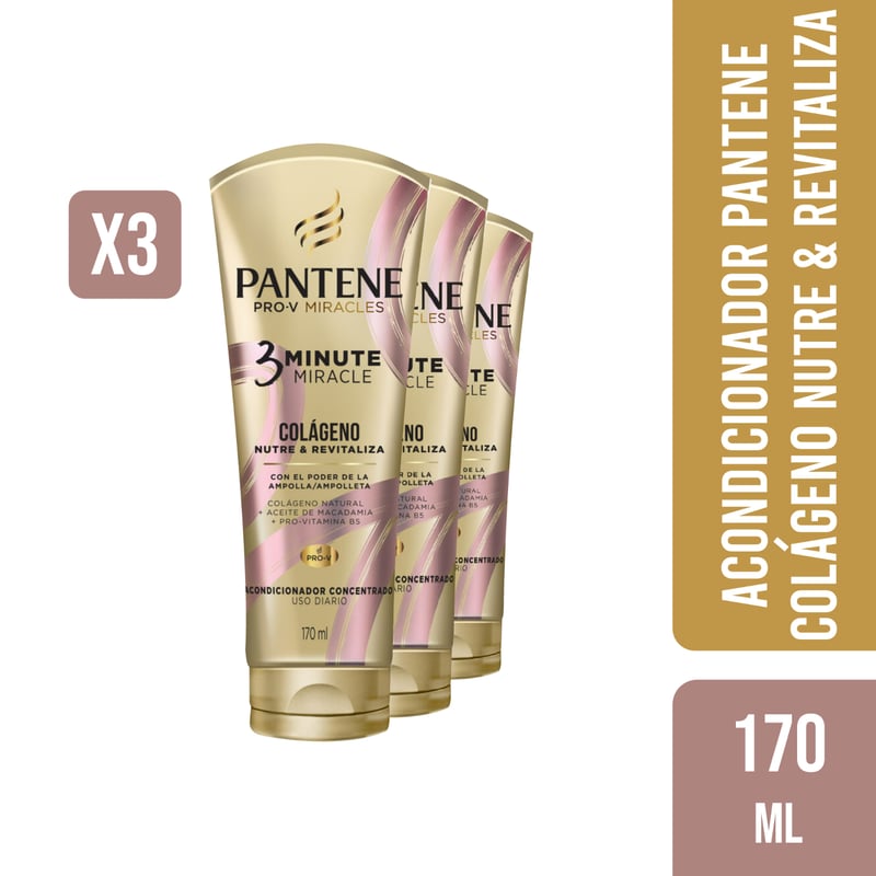 PANTENE 3 Acondicionador Pantene Colageno NutreRevitaliza 170ml | falabella.com