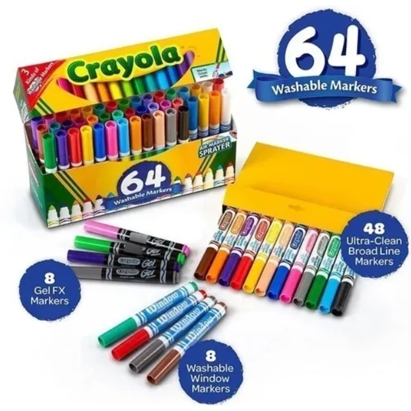 CRAYOLA Marcadores Lavables Washable Markers 64 Colores Crayola ...
