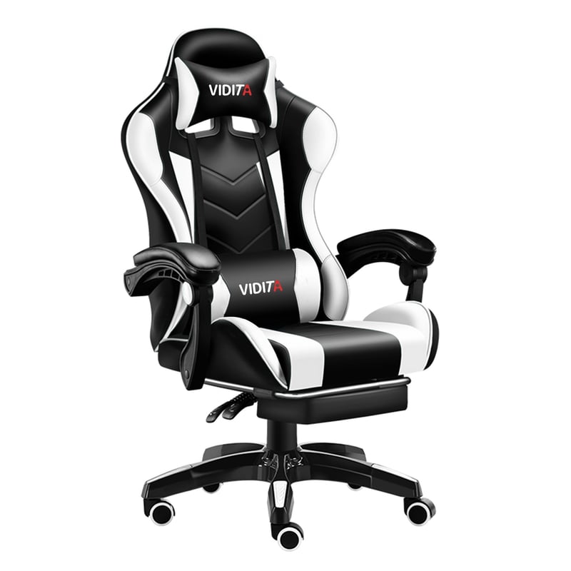 Silla Gamer Profesional GX2000 con Reposapiés-Blanco | Sodimac Chile