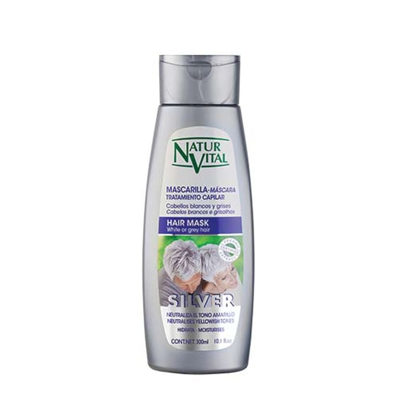 NATURVITAL Mascarilla Capilar Silver Cabello Gris 300 mL Natur Vital ...
