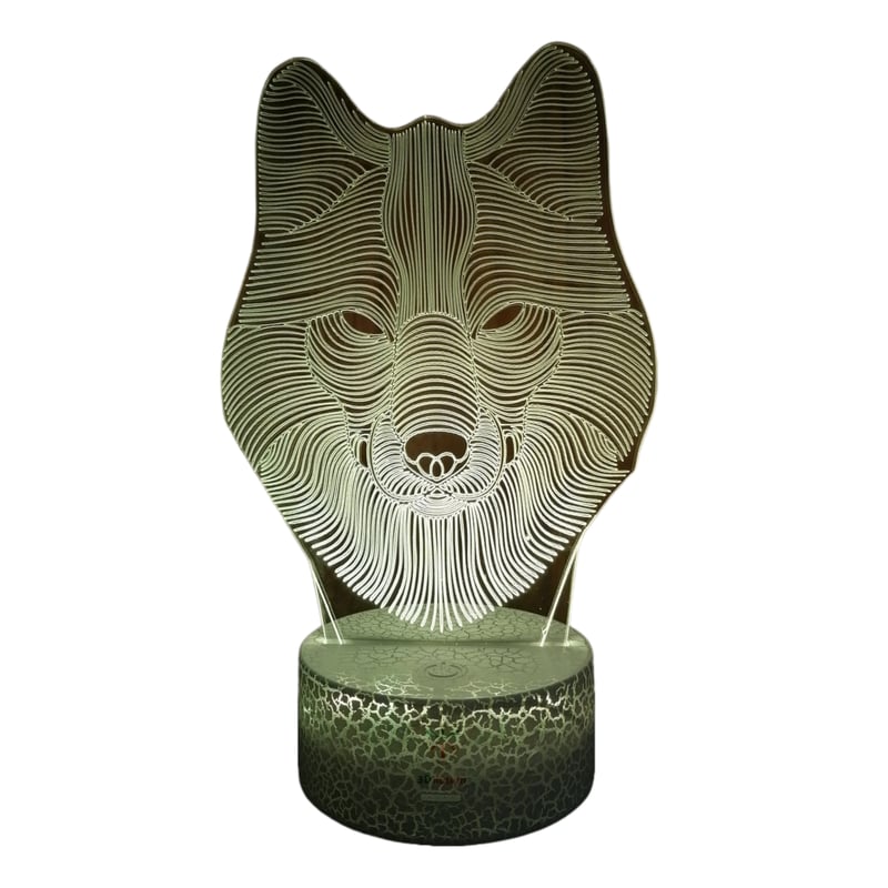 GENERICO Lobo En Lampara ilusión 3D 7 Colores Led Animal | falabella.com