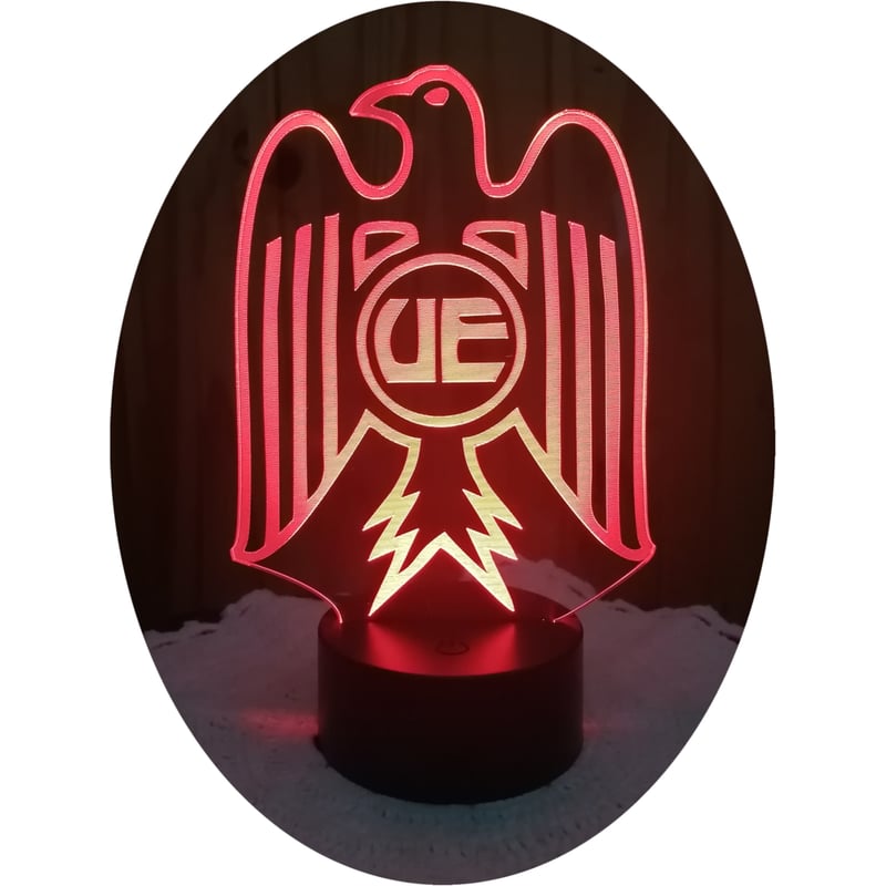 Insignia Unión Española Chile En Lampara ilusión 3D 7 Colores Led ...